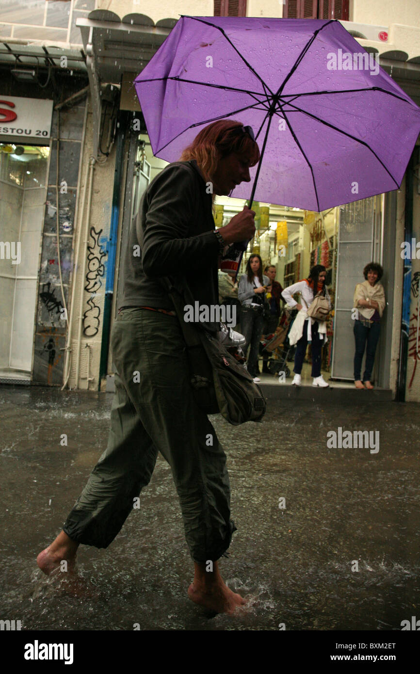 Heavy downpour of rain in greece hi-res stock photography and images ...