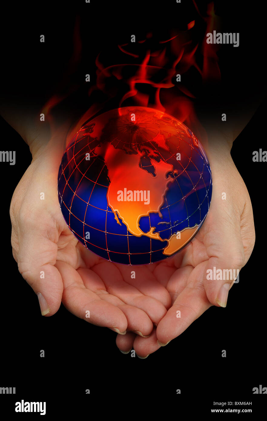 World on Fire Stock Photo - Alamy