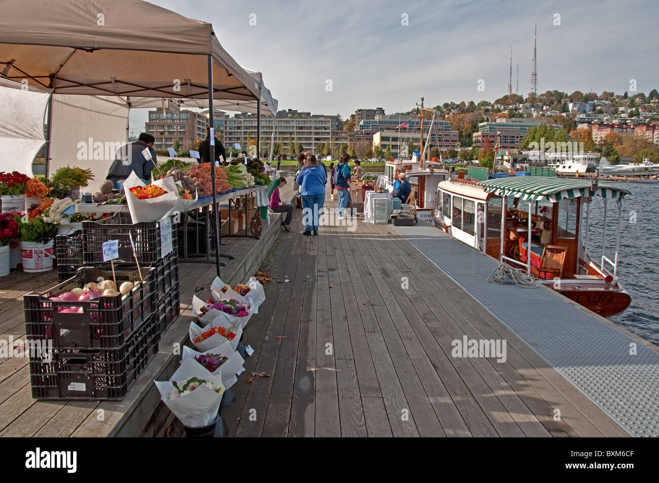 This unique farmer's market is by boat on Lake Union in downtown ...