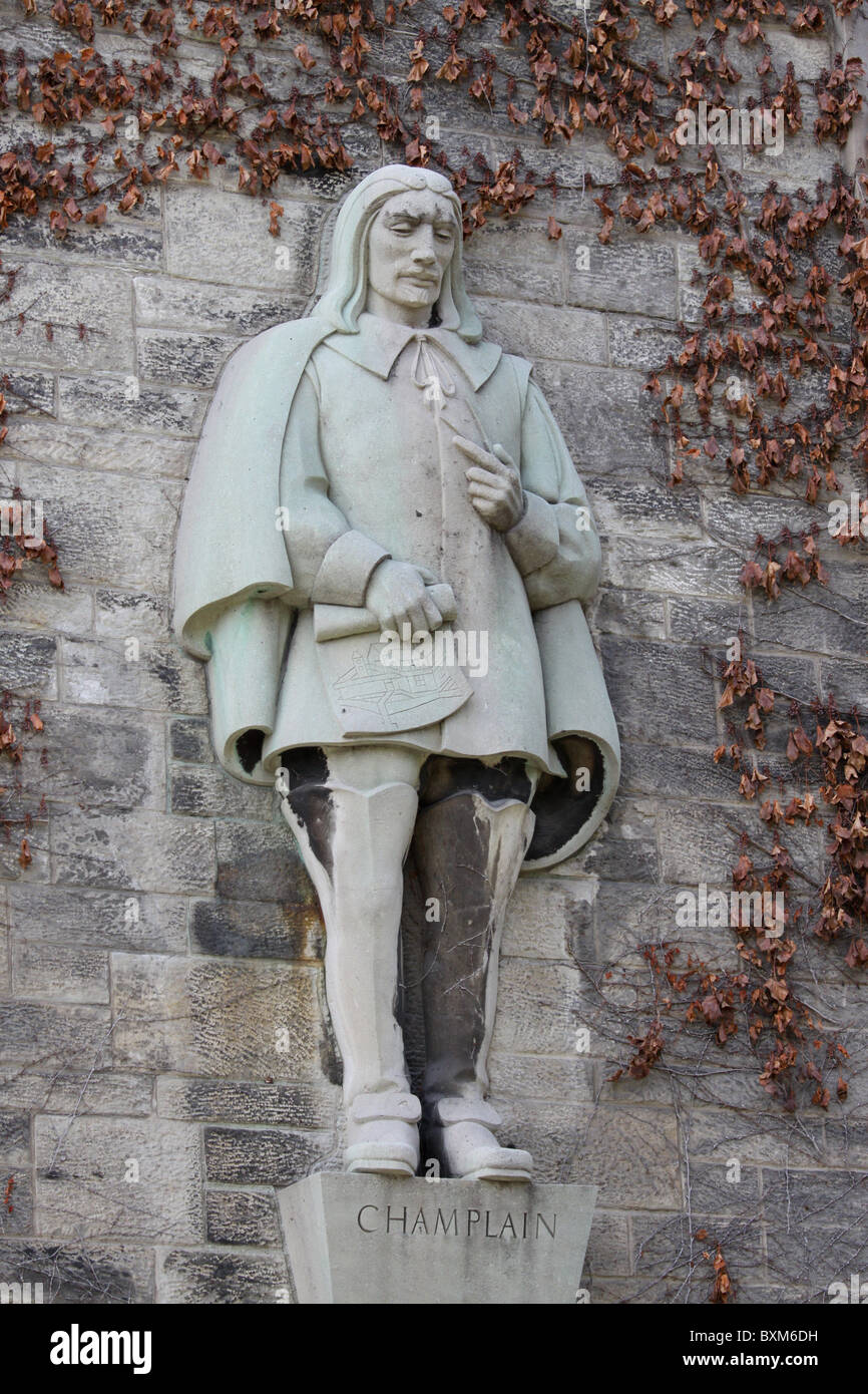 Statue of Samuel de Champlain, Founder of New France and Quebec City ...