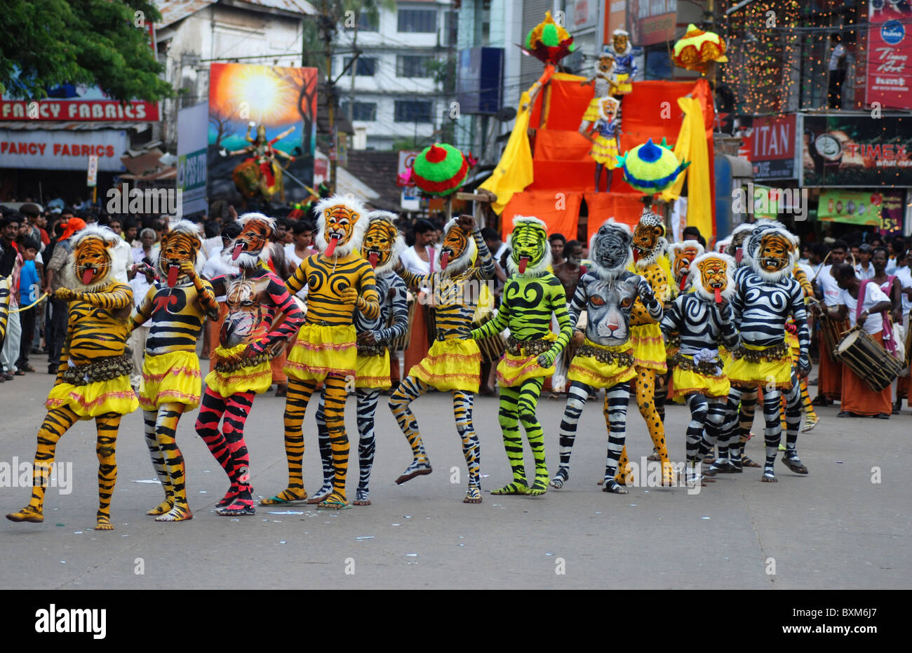 pulikkali or tiger dance performers from the streets of thrissur ...