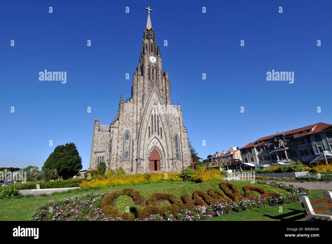 Flowers and Stone Cathedral - Igreja de Pedra also known as Paroquia ...