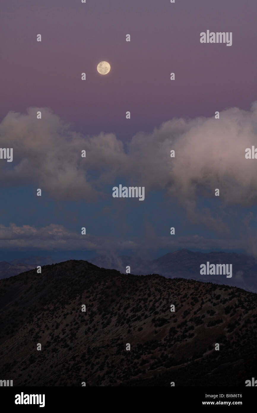 A full moon rises above Death Valley National Park as seen from ...