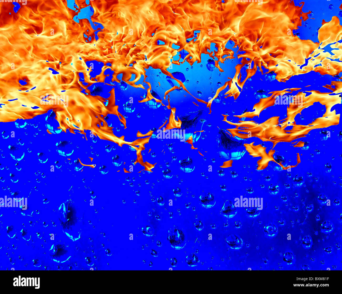fire on blue background Stock Photo - Alamy