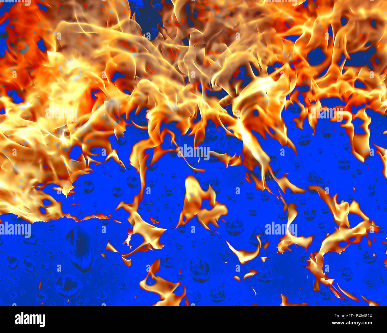 fire on blue background Stock Photo - Alamy