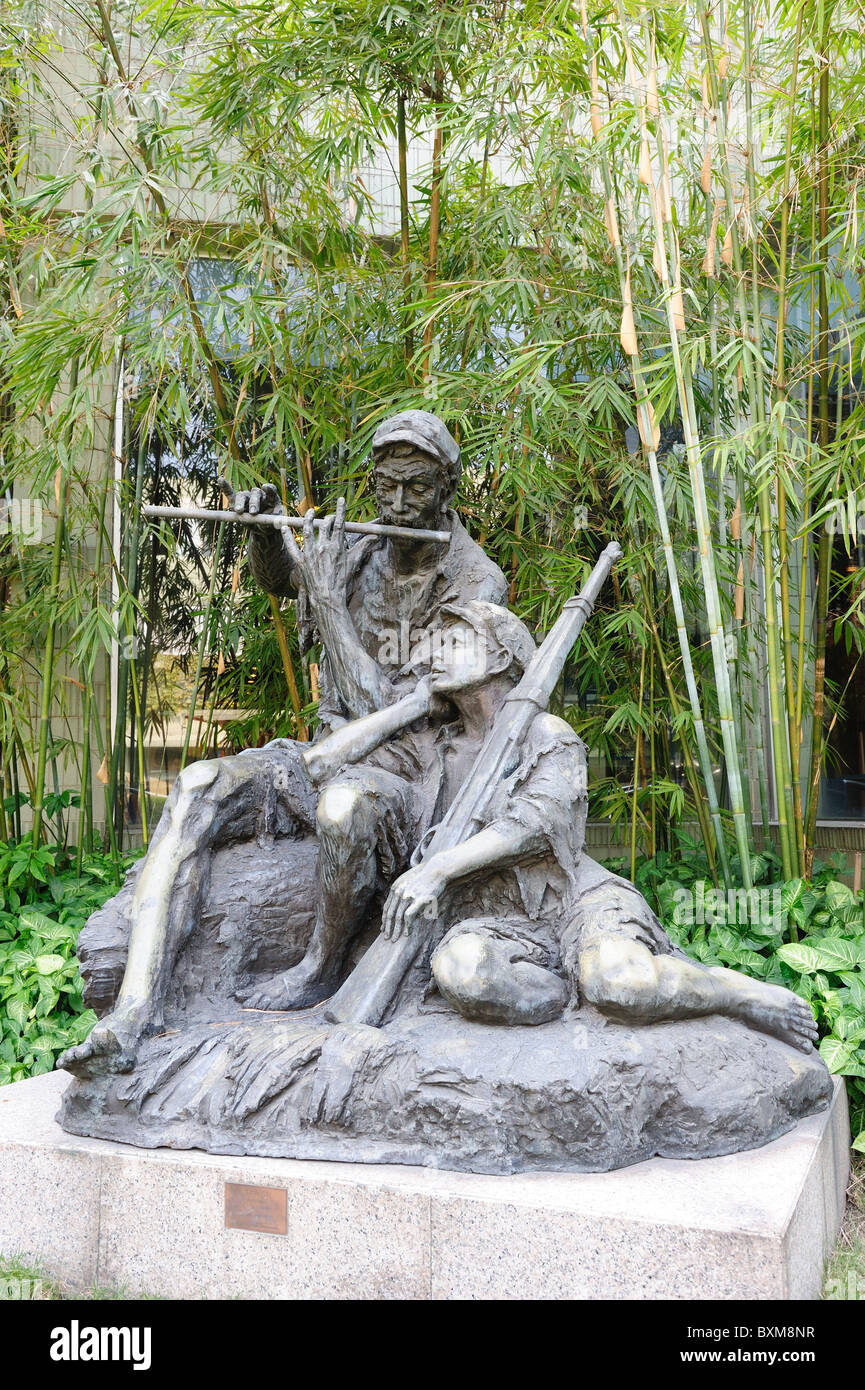 Sculpture of Chinese Red Army hard times sculptors Panhe in Guangdong ...