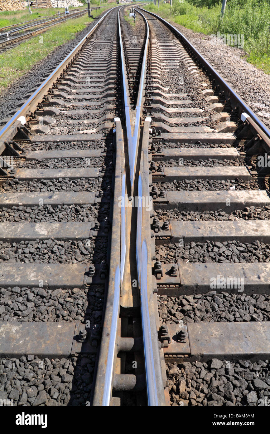 Merging railroad hi-res stock photography and images - Alamy