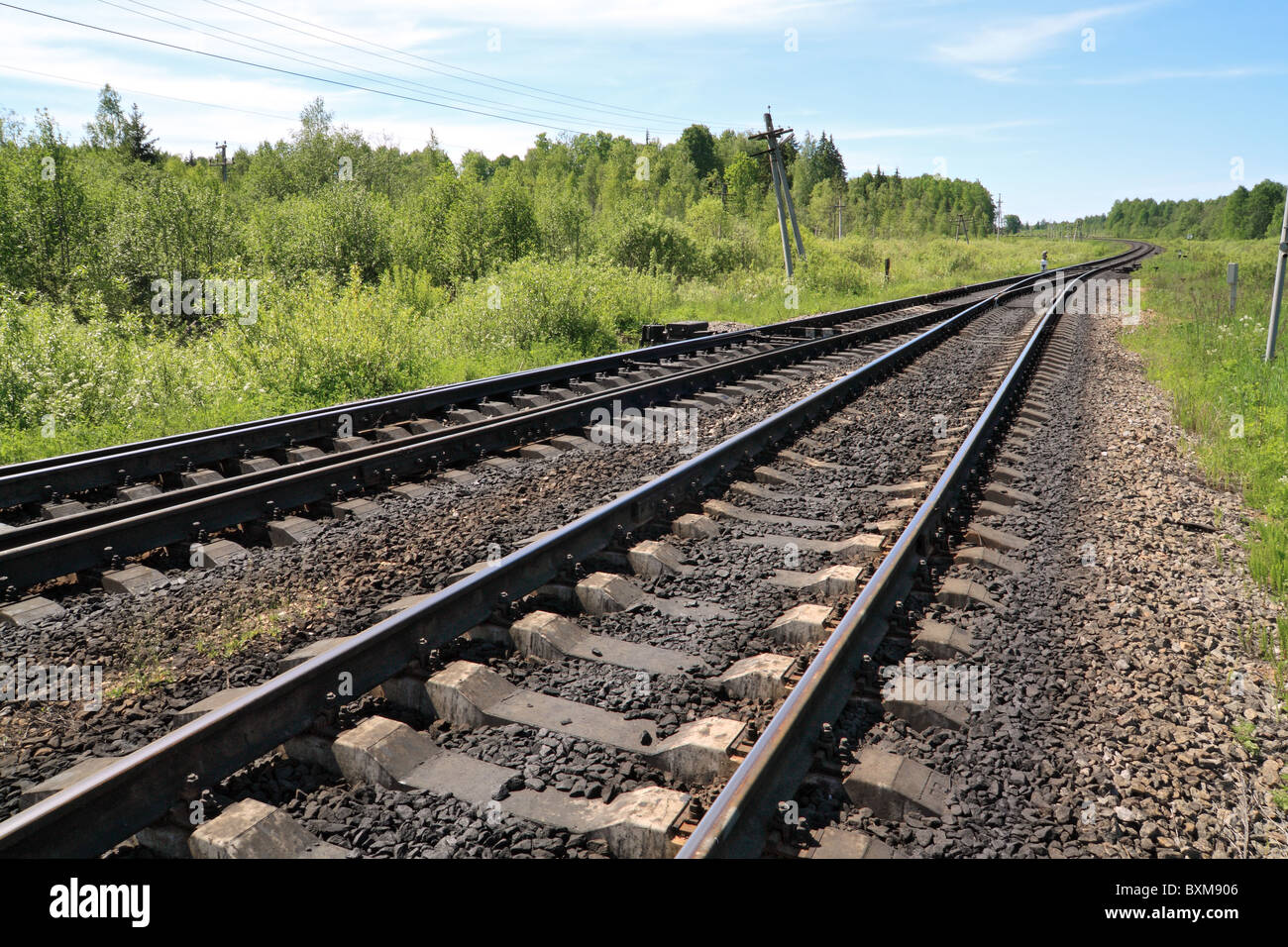 Merging railroad hi-res stock photography and images - Alamy