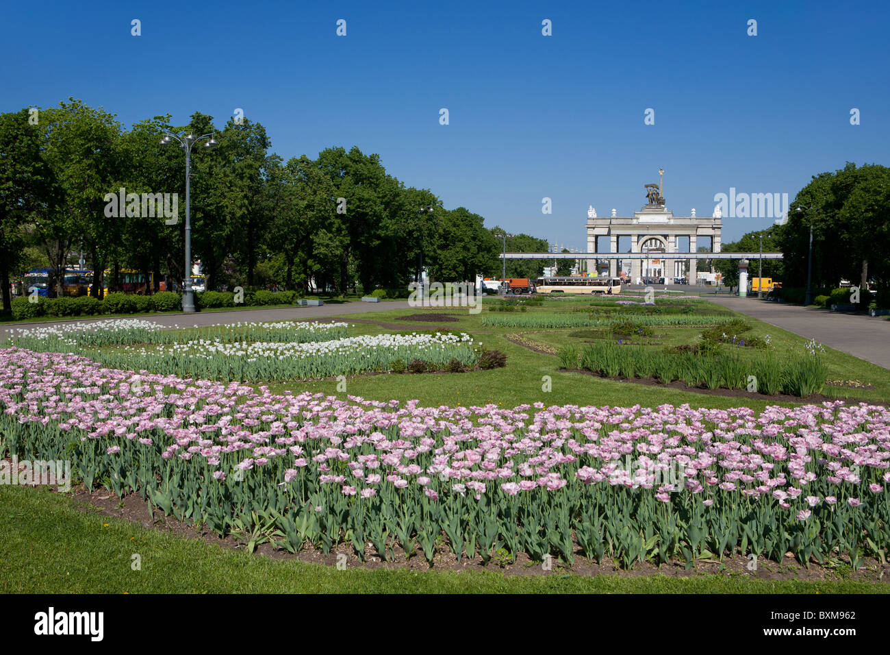 Main entrance of the All-Russian Exhibition Center in Moscow, Russia ...