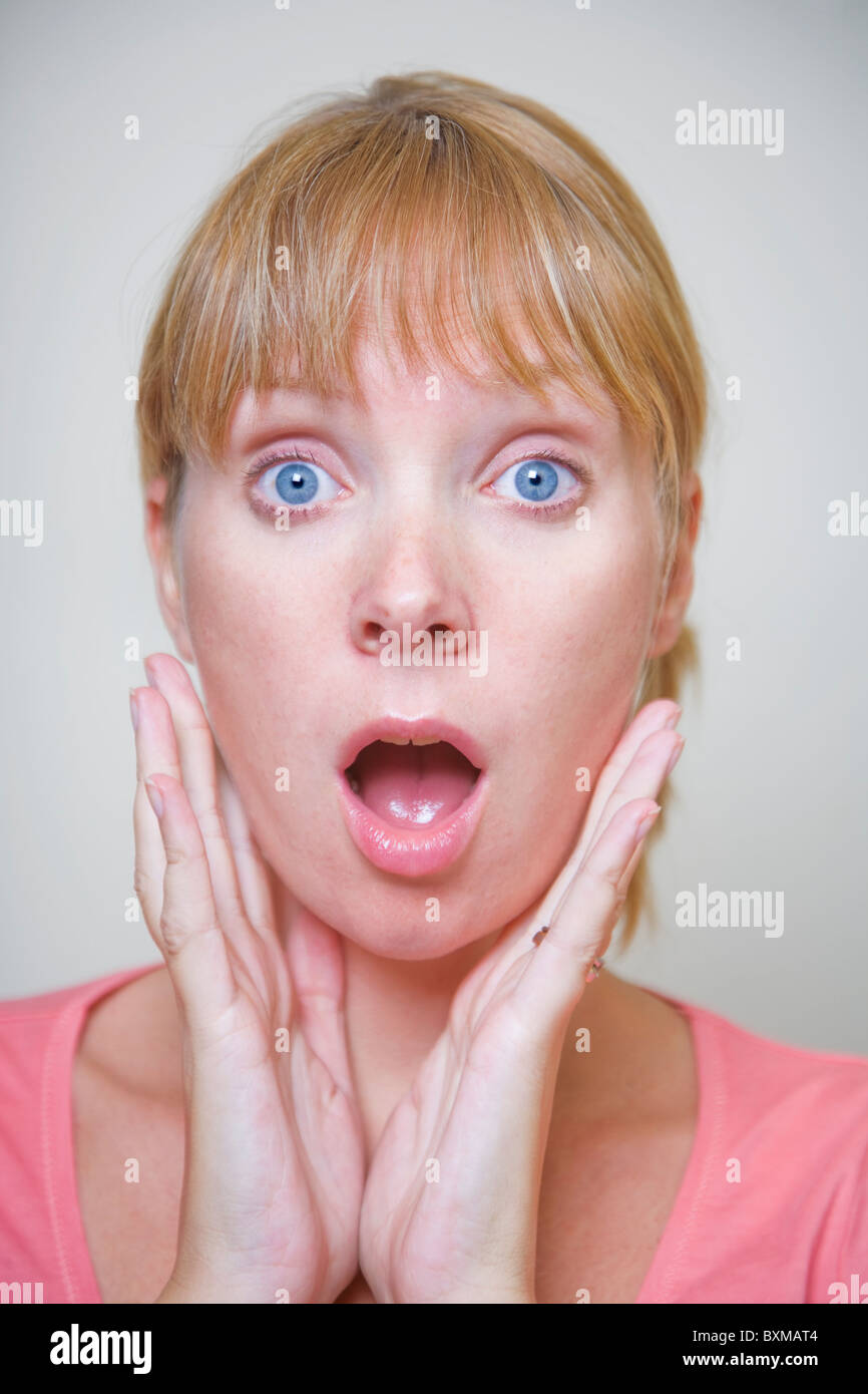 Portrait of a surprised woman Stock Photo - Alamy
