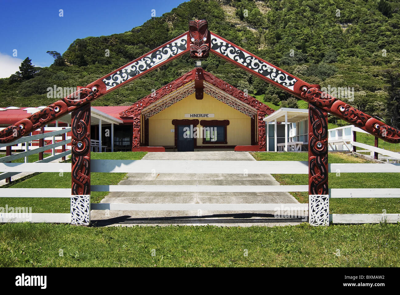 Hinerupe Marae,Te Araroa,New Zealand Stock Photo - Alamy
