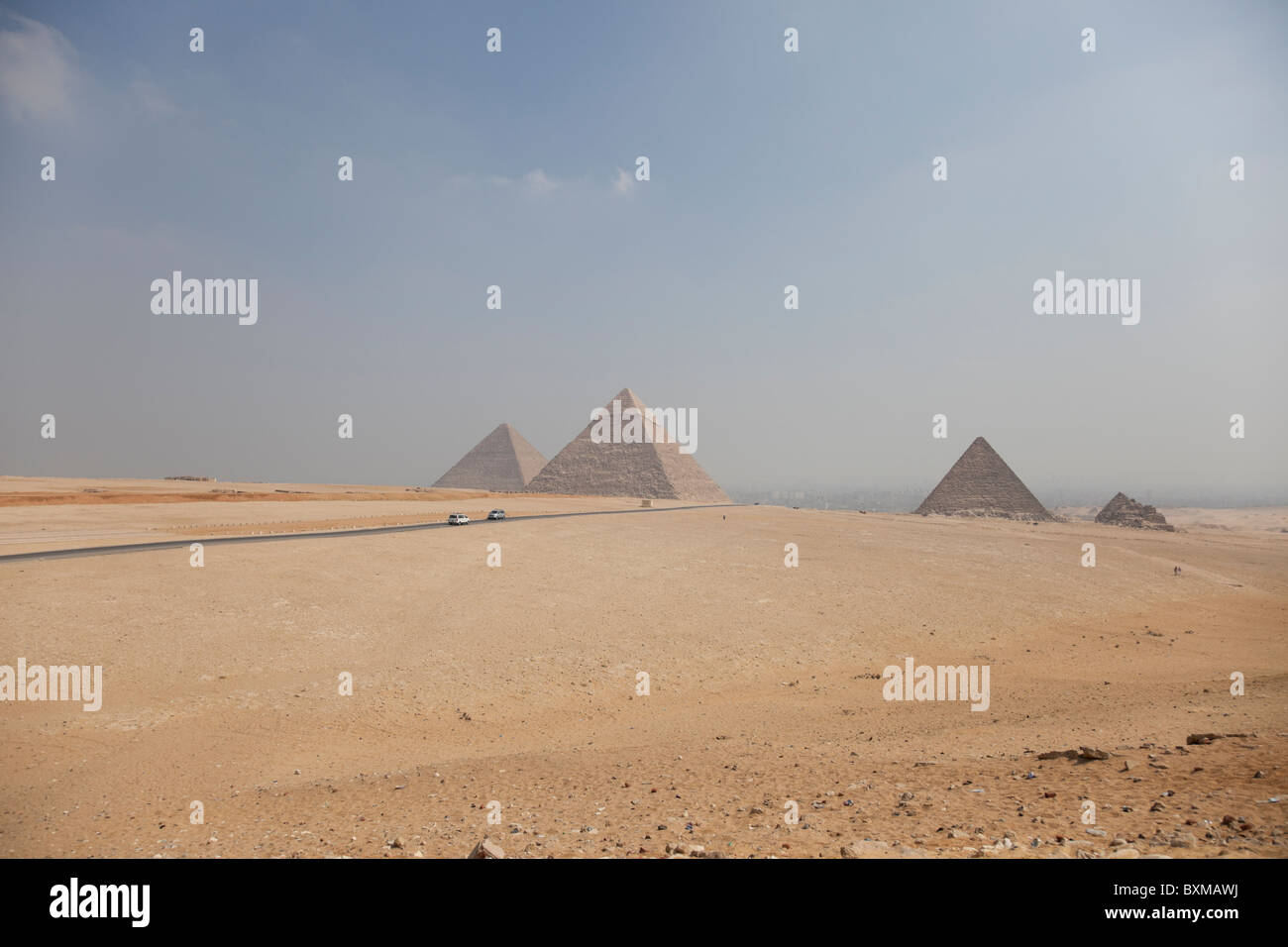The view of Giza pyramids in the distance Stock Photo - Alamy