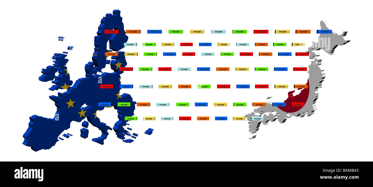 Eu japan map Cut Out Stock Images & Pictures - Alamy