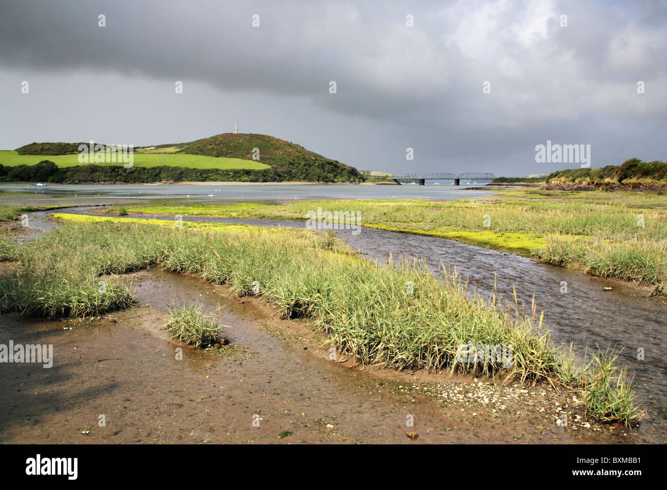 Little Petherick Creek near Padstow with Dennis Hill and the Camel ...