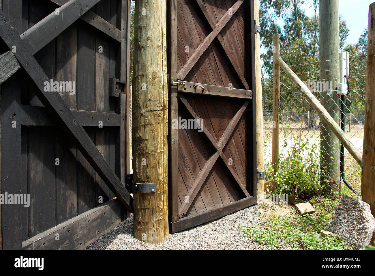 Rustic wooden door Stock Photo - Alamy