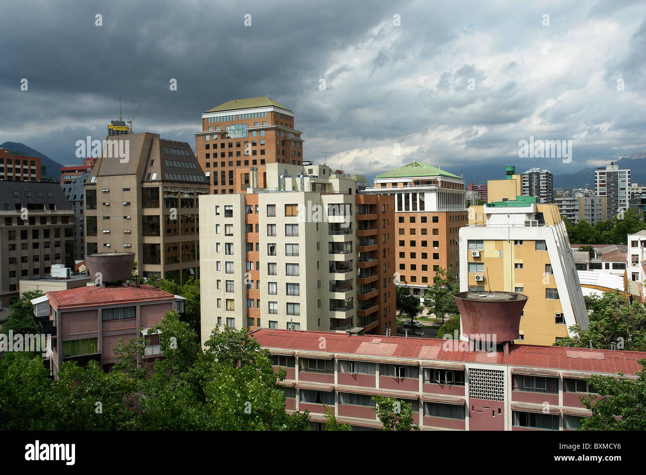 Santiago city of Chile, commune of Providencia, commercial neighborhood ...