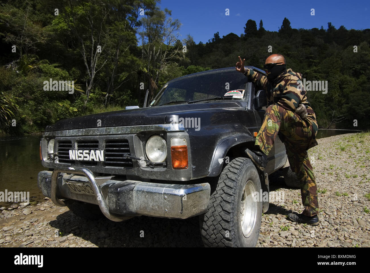 Maori gang member with his truck in Ruatoki North,New Zealand Stock ...