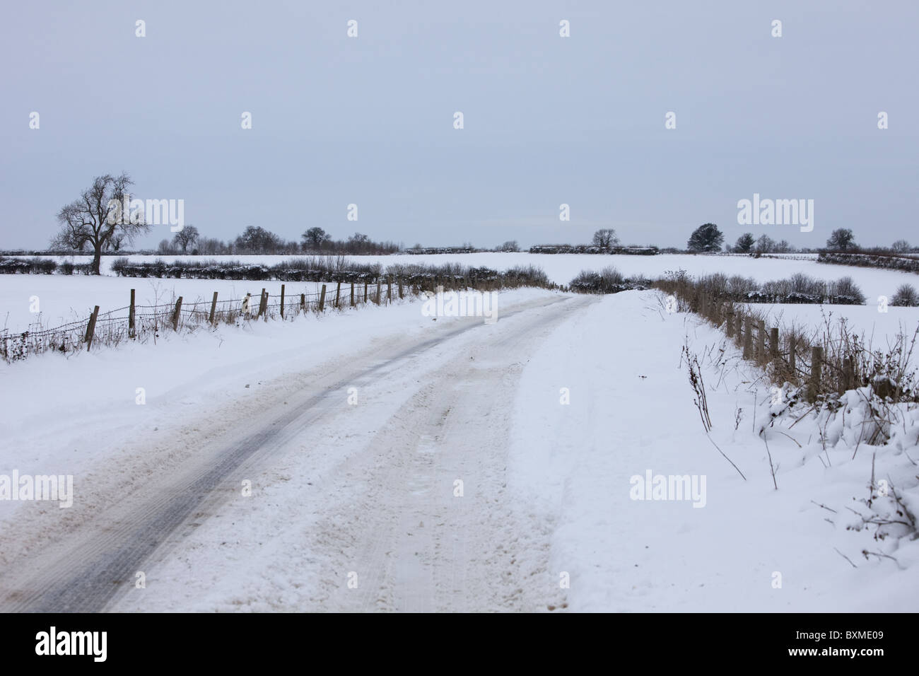 snowy countryside scene Stock Photo - Alamy