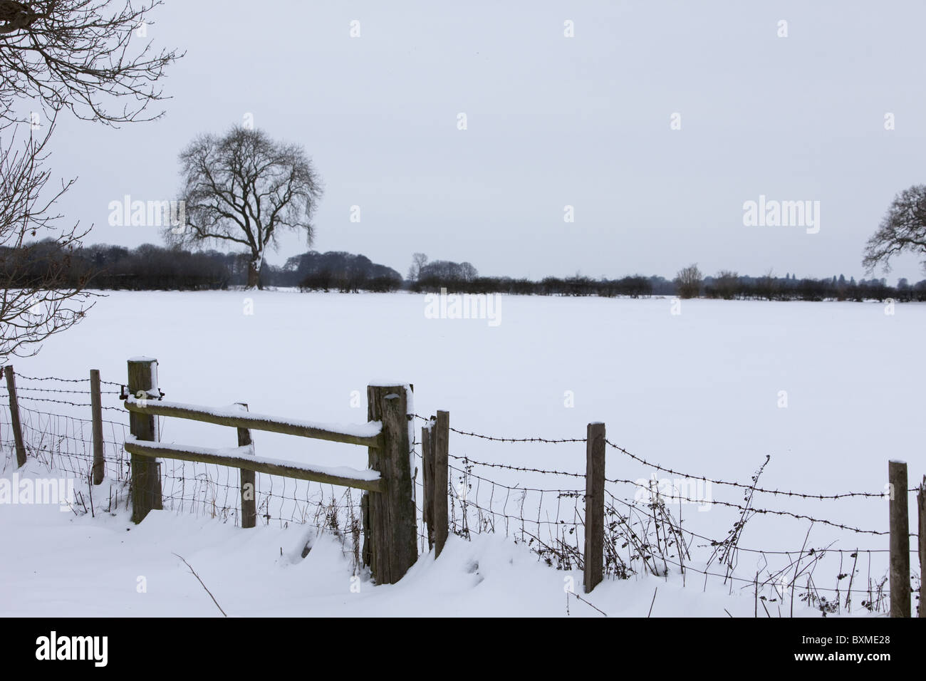 snowy countryside scene Stock Photo - Alamy