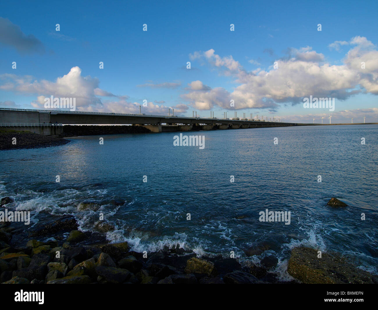 Oosterschelde storm surge barrier, Zeeland, the Netherlands Stock Photo ...