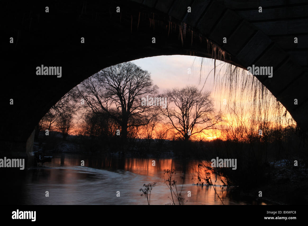 West Tanfield From The River Ure Bridge High Resolution Stock ...