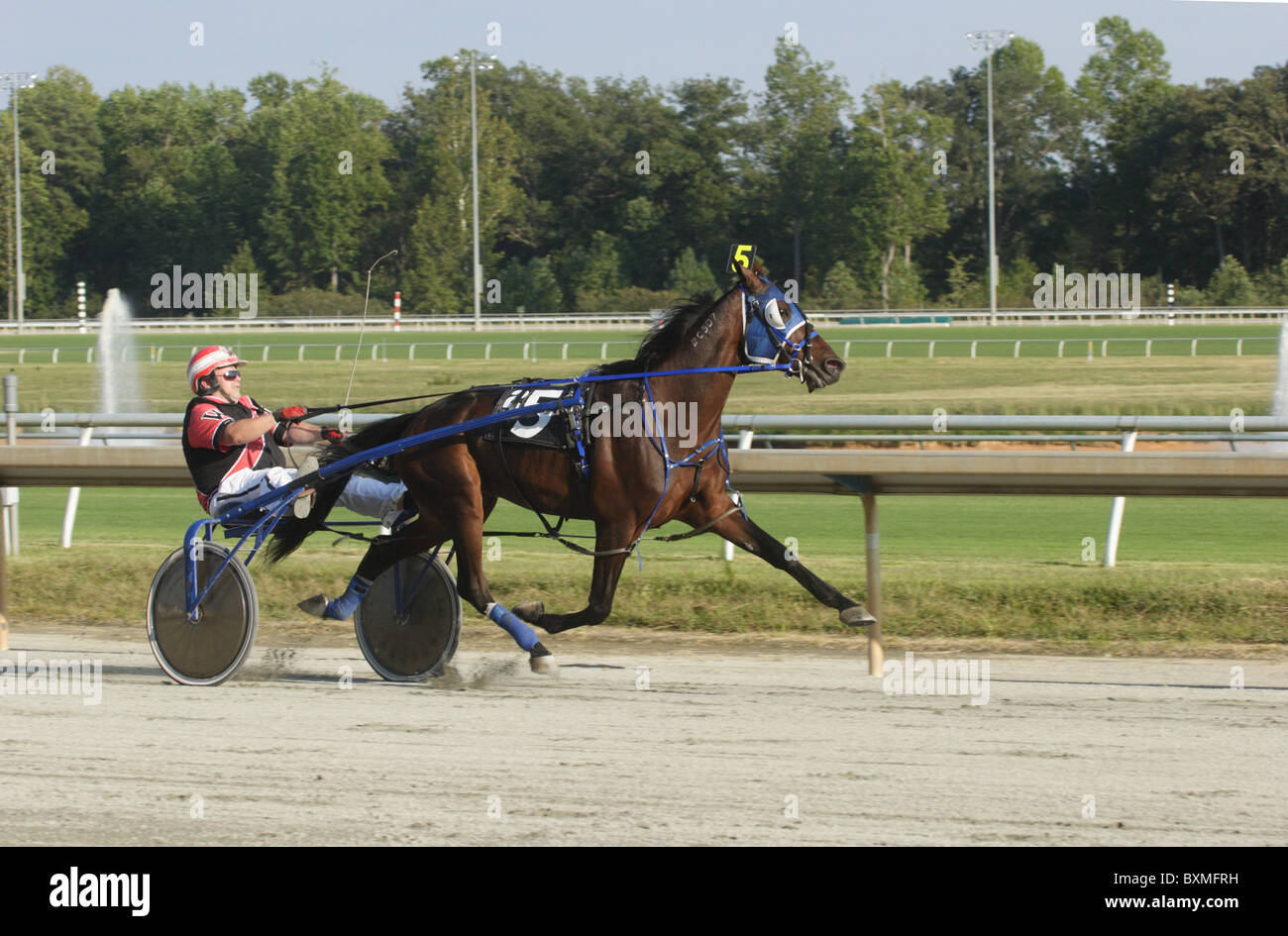 Harness racing at Colonial Downs racetrack in New Kent County, Virginia ...