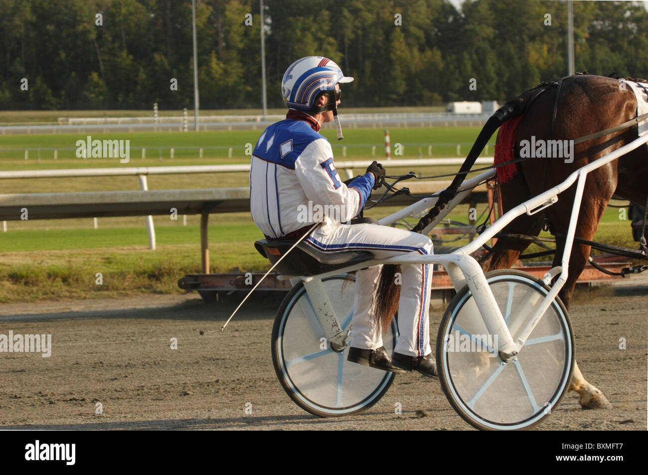 Harness racing at Colonial Downs racetrack in New Kent County, Virginia ...
