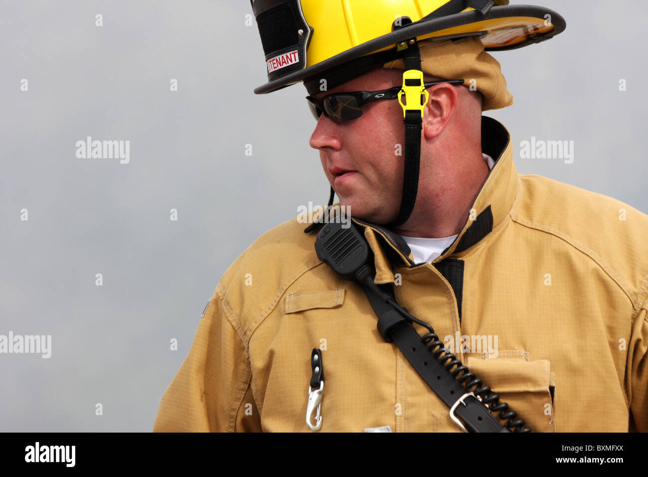 A fire department Lieutenant with firefighting gear Stock Photo - Alamy