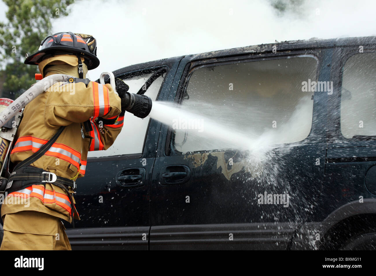 Fire fighting team vehicle hi-res stock photography and images - Alamy
