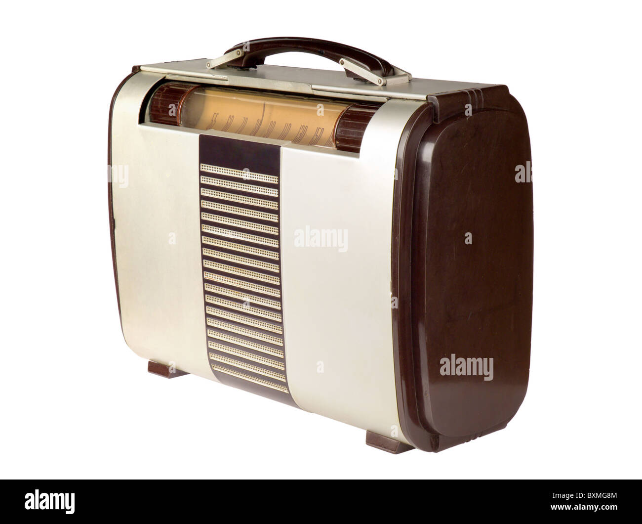 Retro silver portable radio Cut Out Stock Images & Pictures - Alamy