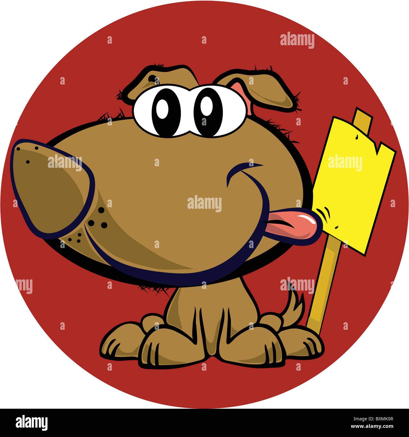 mascot dog with sign - illustration Stock Photo - Alamy