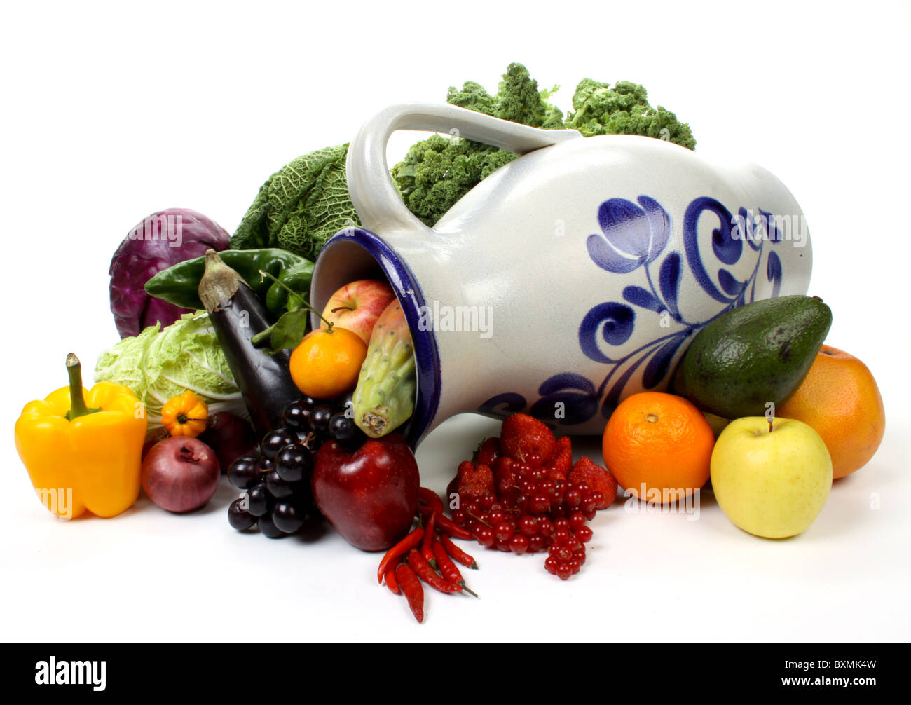 Composition of several fruits and vegetables Stock Photo - Alamy