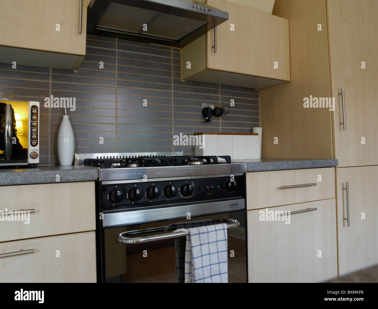 kitchen with appliances and table tops Stock Photo - Alamy