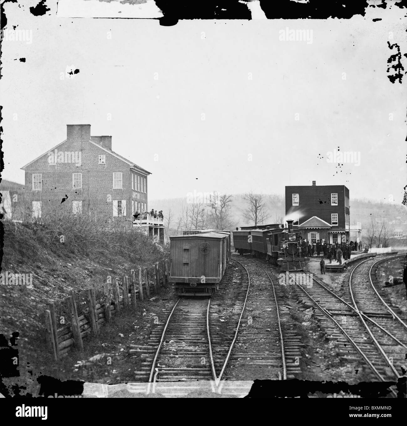 Hanover Junction, Pa. Passenger train at depot rail tracks train rail ...