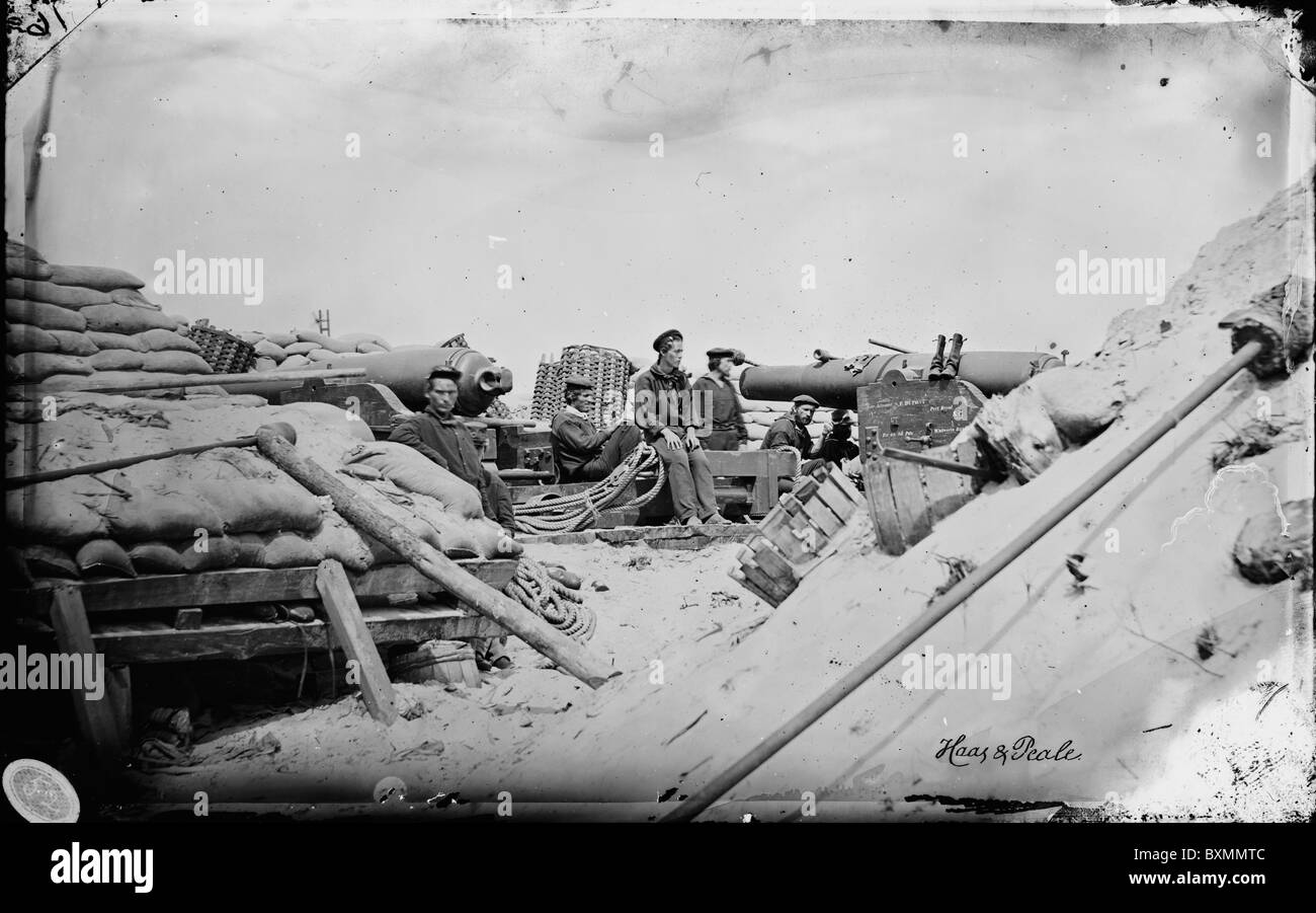 Morris Island, South Carolina. Naval Battery. Two 80-pounder Whitworths ...