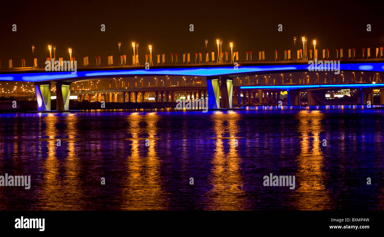 Bridge in the night Stock Photo - Alamy