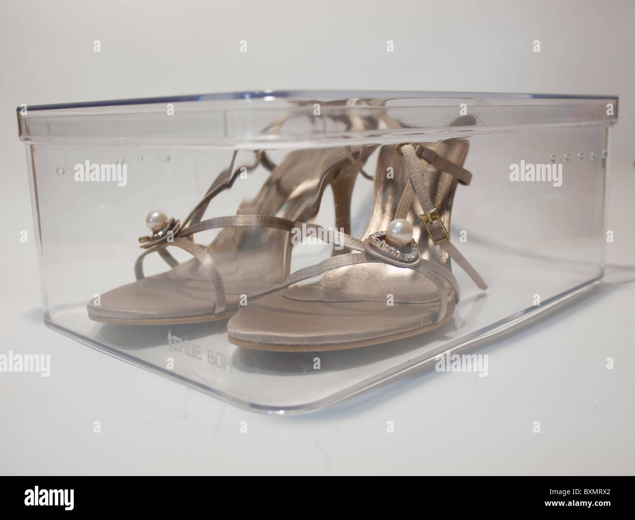 The clear box for keeping shoes tidy Stock Photo - Alamy
