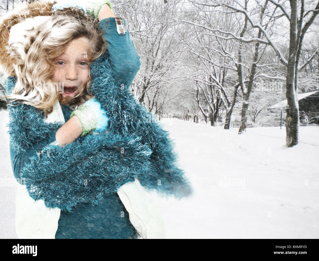 Seven year old girl blowing hi-res stock photography and images - Alamy