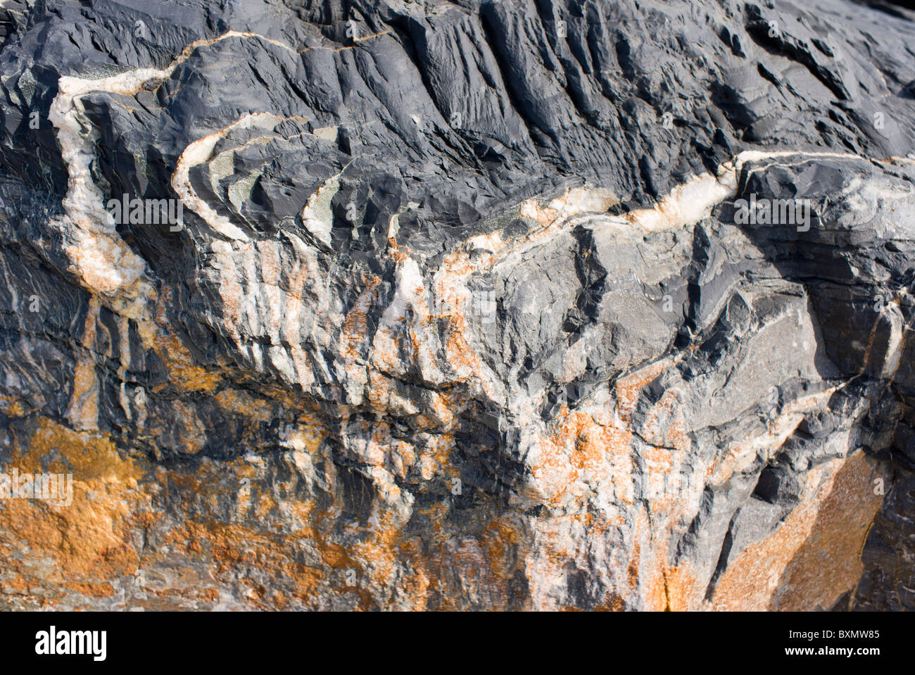 rocks on putsborough beach on the devon coast woolacombe england uk ...