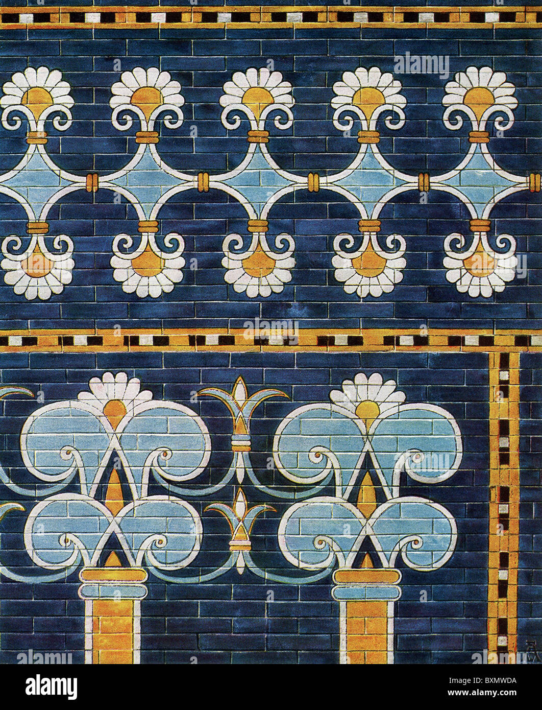 This wall design replicates one that decorated the palace of ...