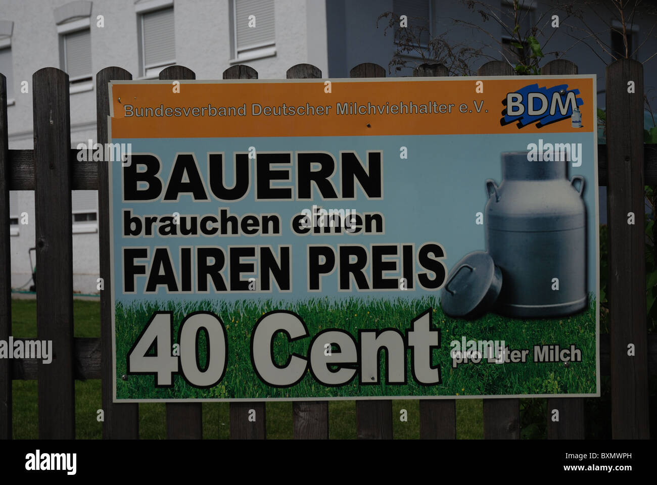 Milk price-strike protest poster Stock Photo - Alamy