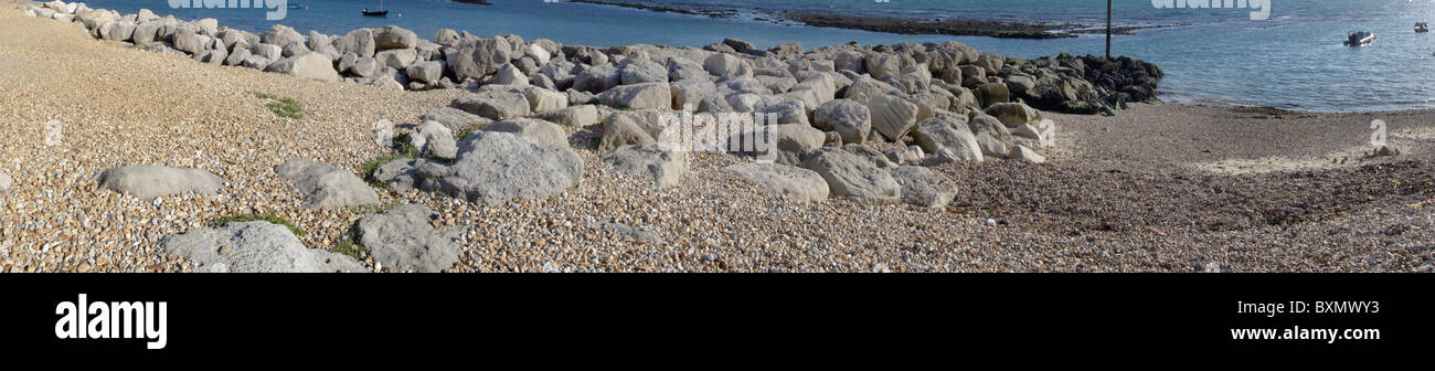 shingle beach at ringstead bay dorset - route of the south west coast ...