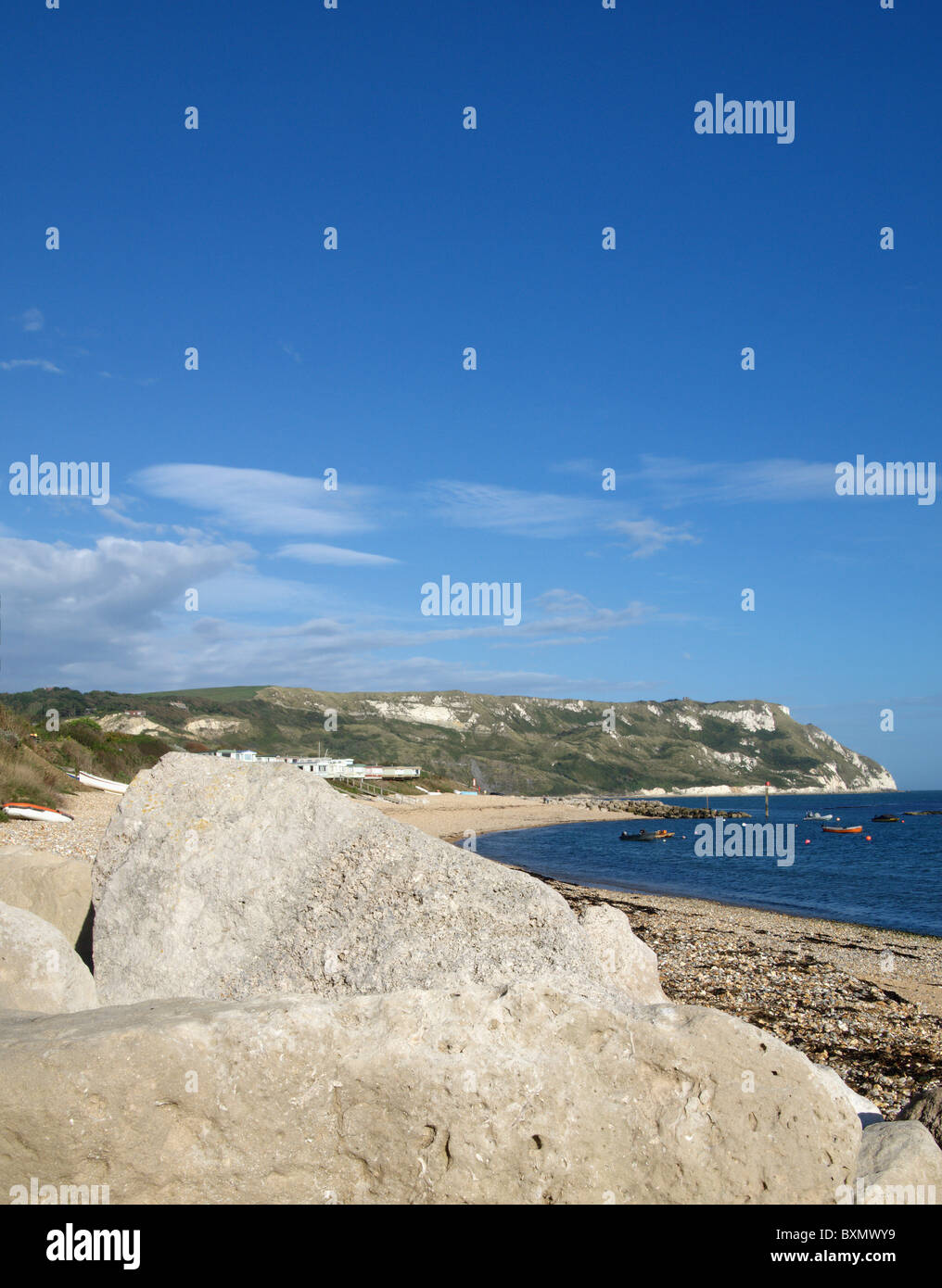 shingle beach at ringstead bay dorset - route of the south west coast ...