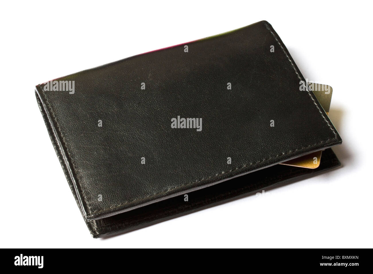 Black wallet with Credit card isolated on white Stock Photo - Alamy