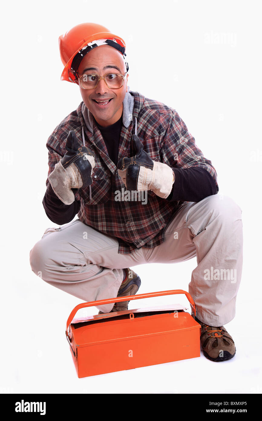 A contractor holding projects, ready to start working Stock Photo - Alamy