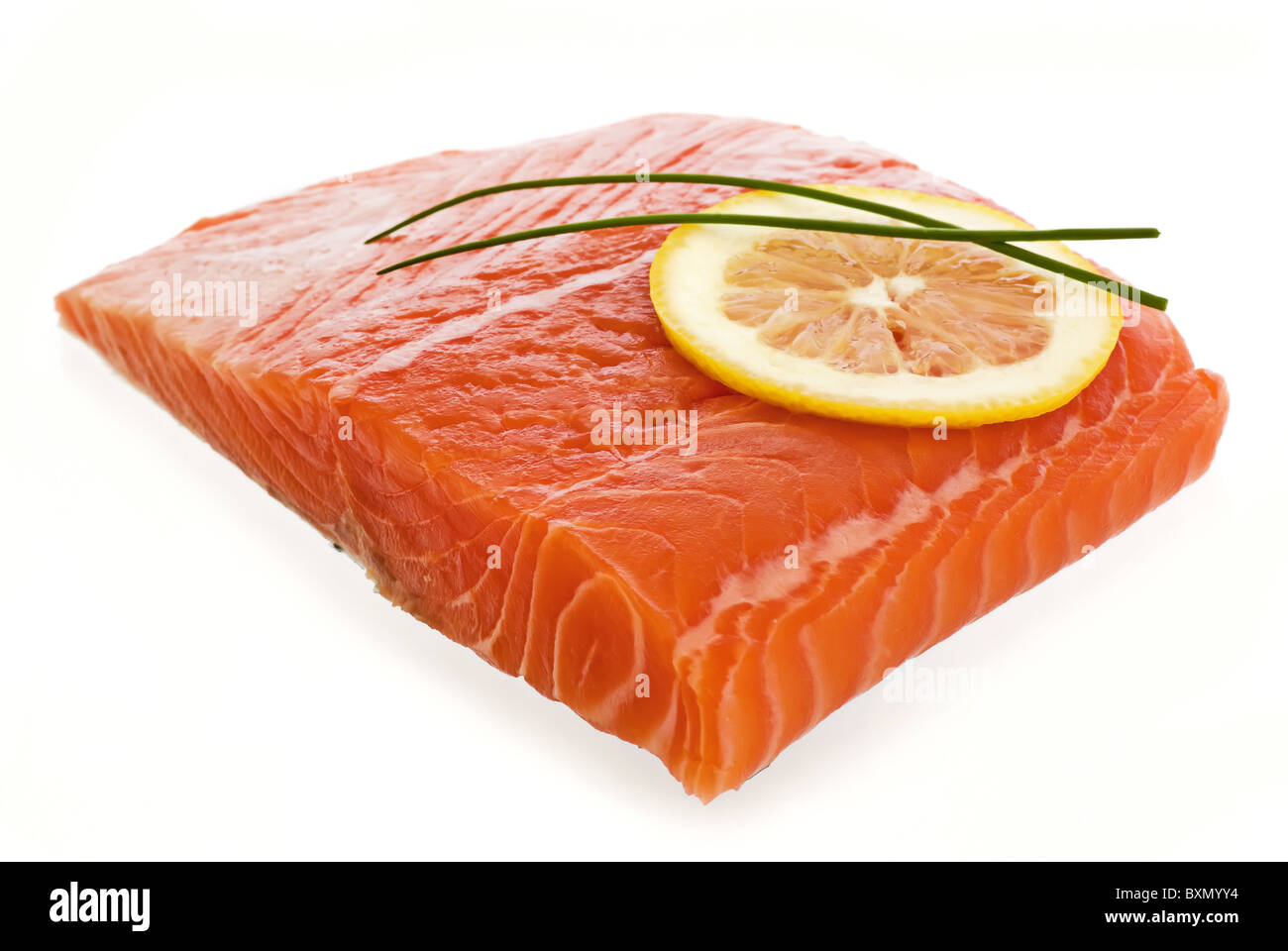 Salmon grill with lemon Cut Out Stock Images & Pictures - Alamy