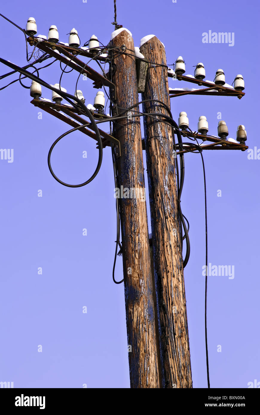Old electricity pole hi-res stock photography and images - Alamy