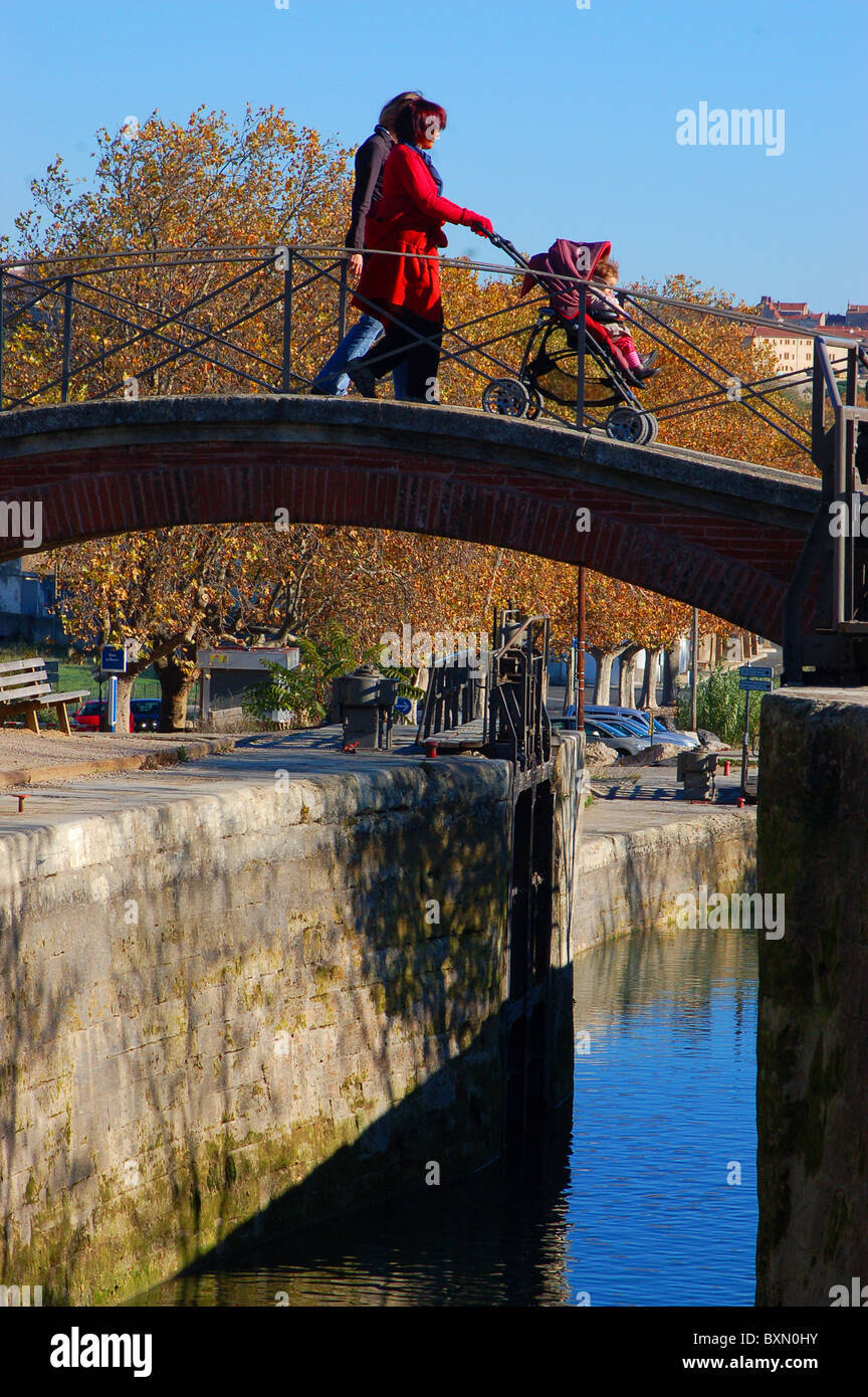 Canal Du Midi locks, France Stock Photo - Alamy