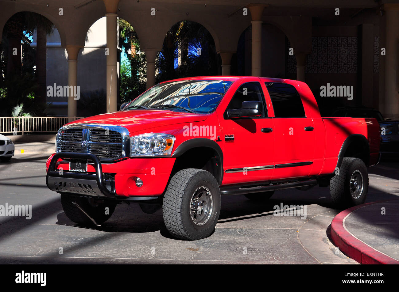 Red 4x4 vehicle at Sahara Hotel Casino on Las Vegas Blvd. Las Vegas ...