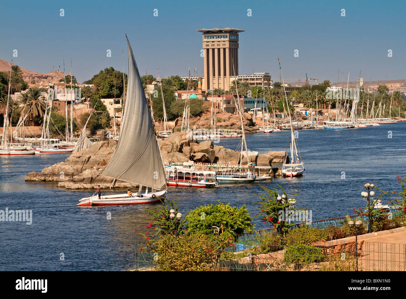 Egypt Aswan River Nile Hotel Stock Photo - Alamy